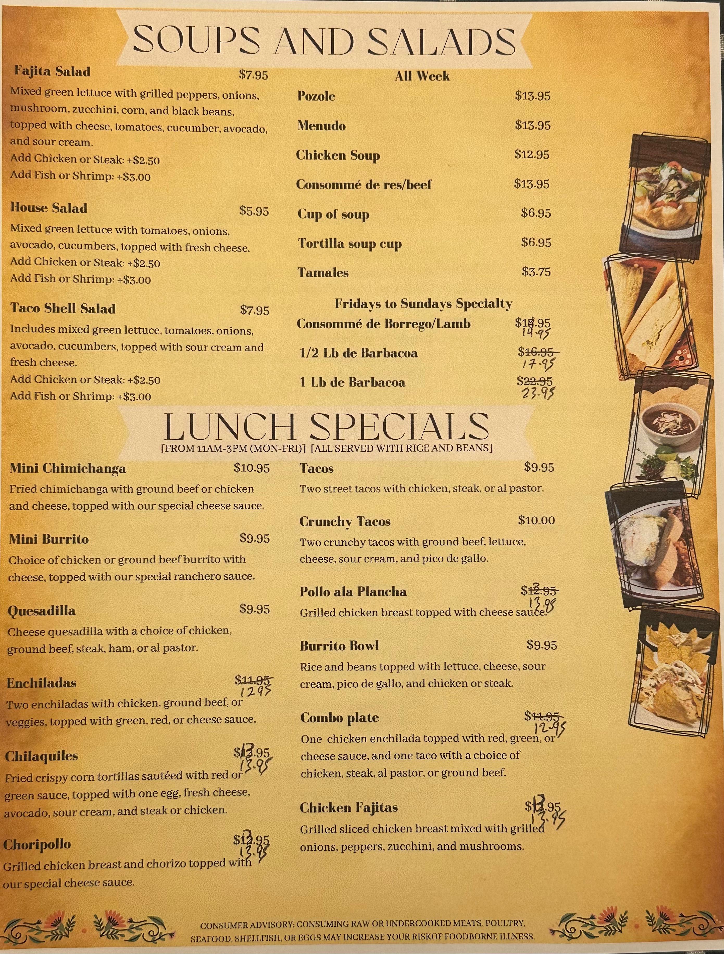 menu – MI PUEBLO MEXICAN RESTAURANT