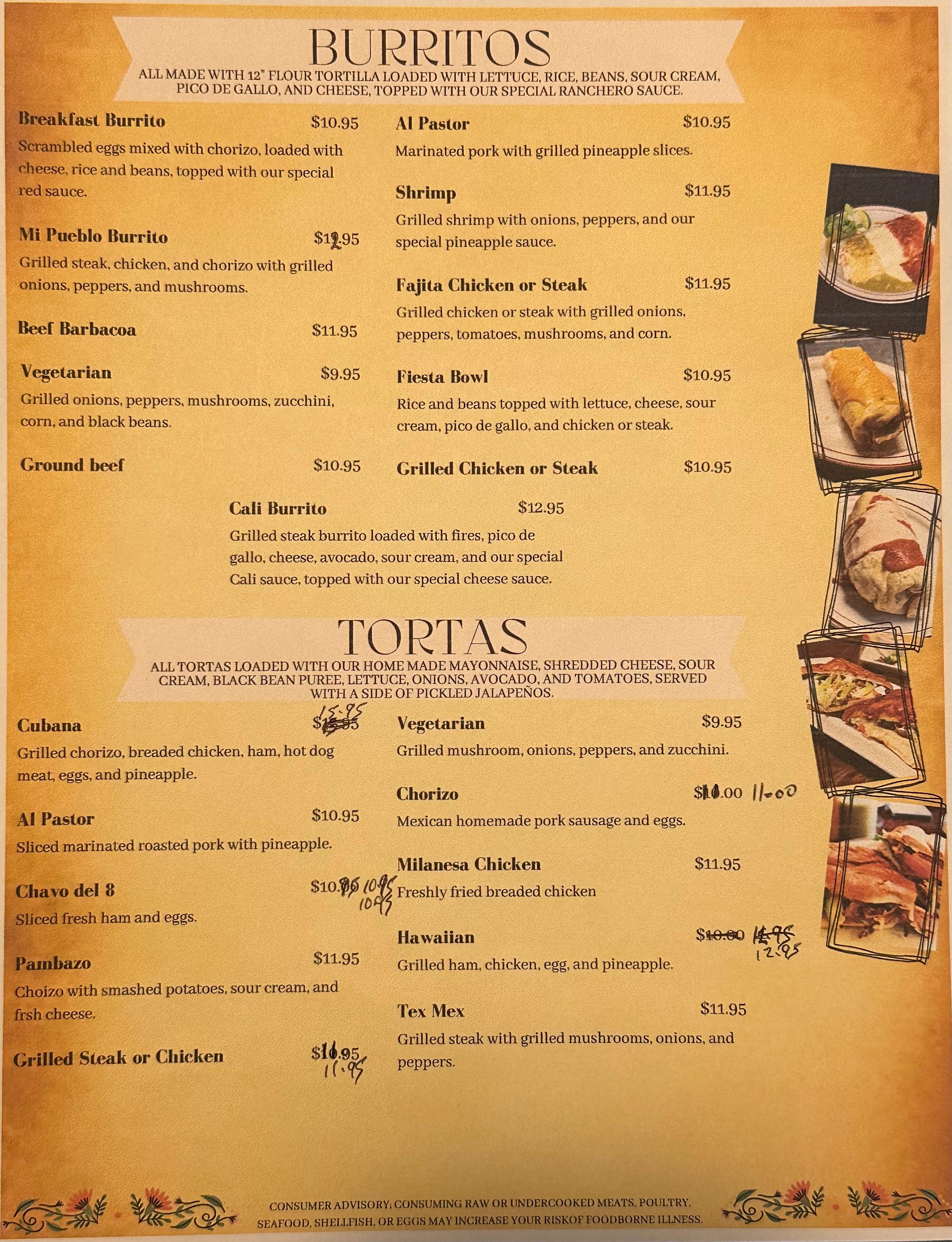 menu – MI PUEBLO MEXICAN RESTAURANT